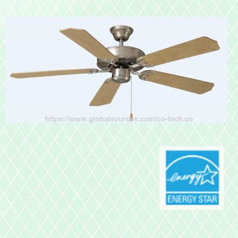 52" Ceiling Fan With 5 Mdf Blades, Pull Chain Control With Ul Cul ...