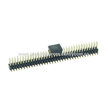 1.27mm pin header double rows SMT type,gold flash with cap,, 1.27mm pin ...