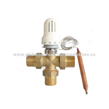 Buy Wholesale China Dn32 Dn25 Brass Thermostatic Mixing Valve Three Way ...
