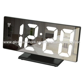 China Mirror Digital Clock With LED Light and Temperature Function on ...