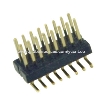 China 2.54mm black connector gold plated straight SMT type pin header on Global Sources,2.54mm ...