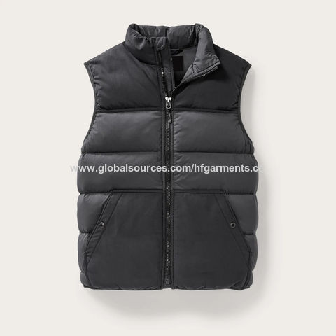 Recycled warm lightweight polyester padding vests men's sleeveless ...