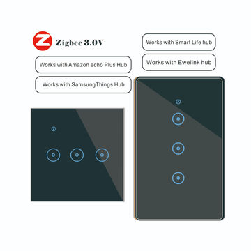 Zigbee smart touch wall light switch wireless remote control works with alexa google home and ...