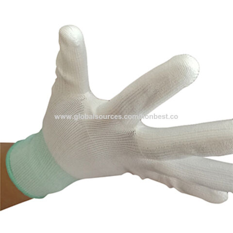 Anti-static ESD PU palm fit carbon gloves, nylon gloves, Nylon gloves Anti static gloves Palm ...