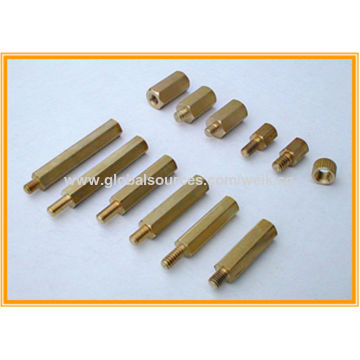 Machined Parts,lathe Pieces Hexagonal Copper Column For Computers And ...