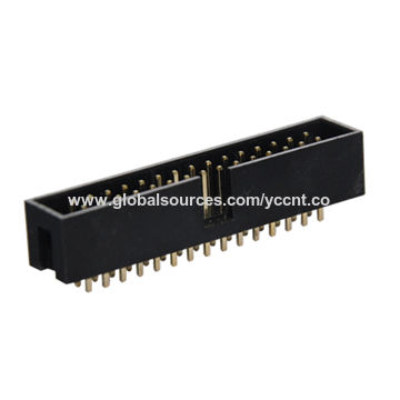 China 2.54mm Box Header, Straight Double Rows 0.8/1.0/1.27/2.0/2.54/3 ...