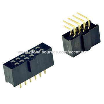 Buy Wholesale China 1.27mm Female Header Gold Plated Angle Dip Type ...