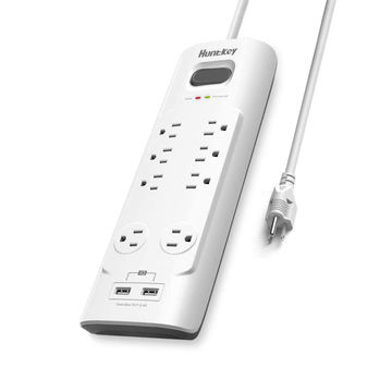 Buy Wholesale China Huntkey Power Strip Surge Protector, 8 Outlets, 2 ...