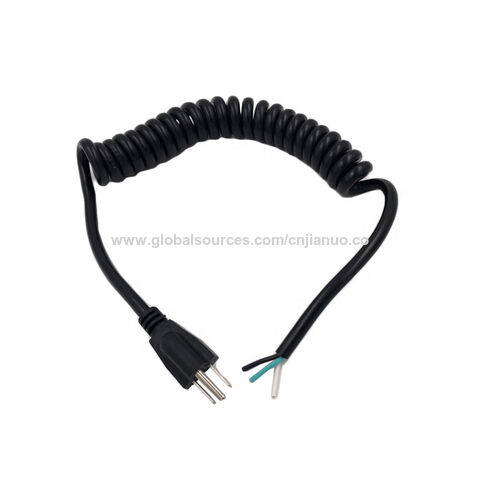 Spiral Coiled Spring Power Cord Nema 5-15p Sjt Cable - China Wholesale ...