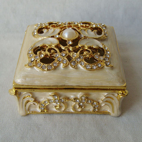 Jewelry Boxes Storage & Organization Pearl White Trinket/Jewelry Box ...