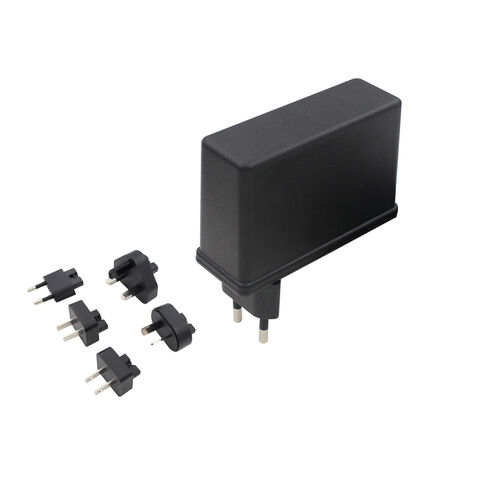 18W waterproof medical power supply with interchangeable AC plugs and ...