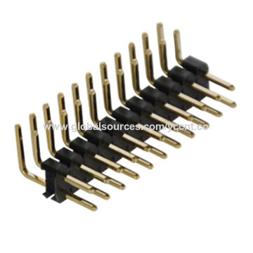 China 2.54mm pin header, dual row, board spacer, right angle on Global Sources,2.54mm pin header ...