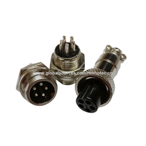 Buy Wholesale China Gx12 5 Pin Connector Male Socket Female Plug ...