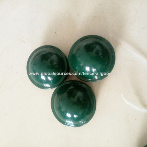 Steel Powder Coated Green Round Post Caps Chain Link Fence Metal Post ...