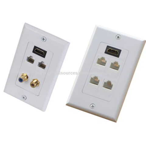 US HDMI Face Plate with Changeable HDMI inserter keystone modular, HDMI ...