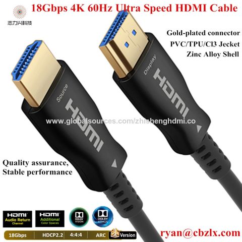 Buy Wholesale China 30M/98ft ultra high speed HDMI 2.0b 4k fiber cable with 4K@60hz 18G 3D ARC ...
