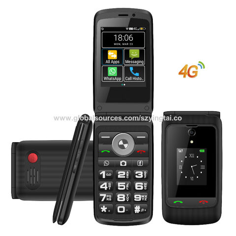 China Dual screen Android 4G flip senior phones support WhatsApp on ...