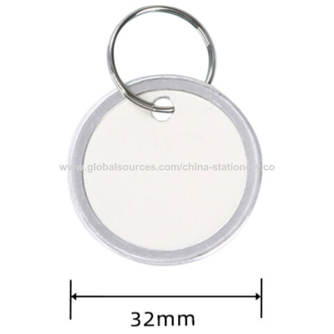 China White Metal Rim Round Key Tags 1.25 Inch Paper Tag with Split ...