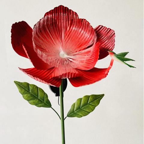 Solar Panel Stake, Flower Solar Garden Stakes With Led Fiber Optic ...