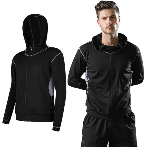 Buy Wholesale China Men's High Neck Front Zipper Sport Hooded Jacket ...