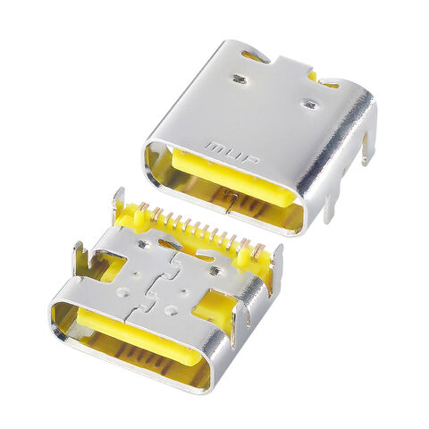 USB Type C connector REC TOP MOUNT Type 16PIN with post L=7.35 USB C ...