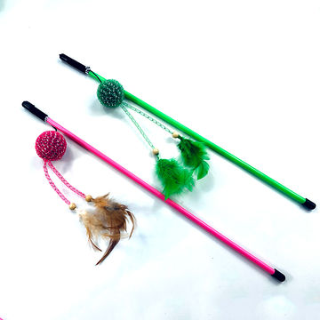 Buy Wholesale China Carex Handmade Cat Teaser Wand Toy Green&pink Cat ...