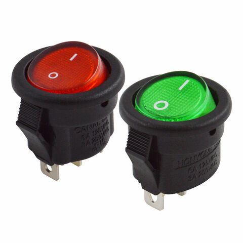 Honyone Mini Rocker Switch With Led Black Housing 2p/on-off/ul/cul/cqc ...