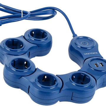 5 Outlet Multi Bending Pivoting Power Strip with 2 USB 360 Degree ...