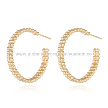 Exaggerated Copper C Shape Earring,latest Circle Hollow Hoop Earring ...