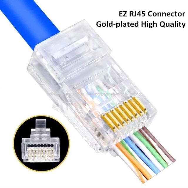 China RJ45 EZ Modular plug pass through 8P8Cconnector unshielded Cat5e ...