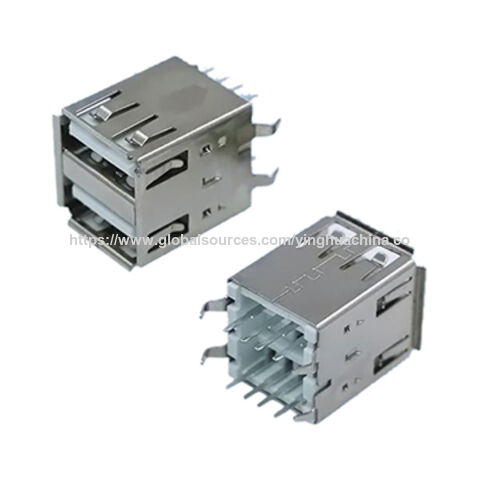 USB Connector A/F - Vertical Dual Stacked - Long Body - No.U8320, USB ...