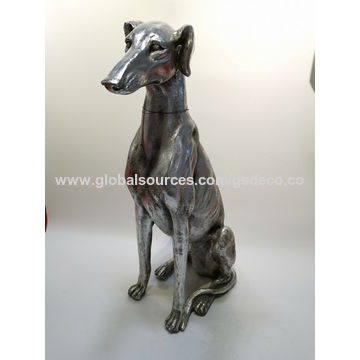 Buy Wholesale China Magnesia Silver Large Dog Figurine Statue For ...
