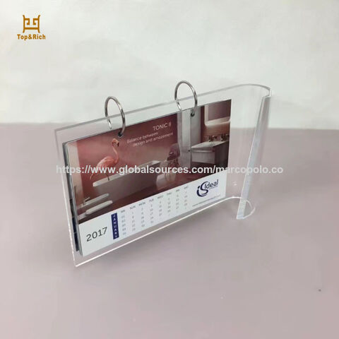 Promotional Gifts Desktop Transparent Acrylic Calendar Display Stand ...