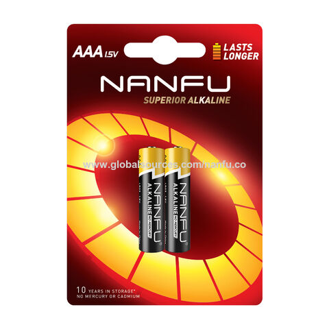 Buy Wholesale China NANFU Alkaline Battery LR03 AAA 2B, 1.5V long ...