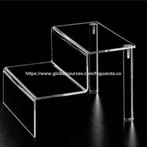 Customize acrylic POP countertop step display stand, acrylic step stand ...