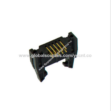 2.54mm dual rows gold flash right angle with locking type box header, 2 ...