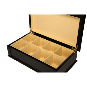 China Luxary Handcrafted Black Wooden Tea Bags Organizer, Wooden Tea ...