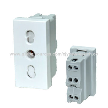 Italian power socket outlet modules 250V 16A XJY-QB-49 22.5x45mm plug ...