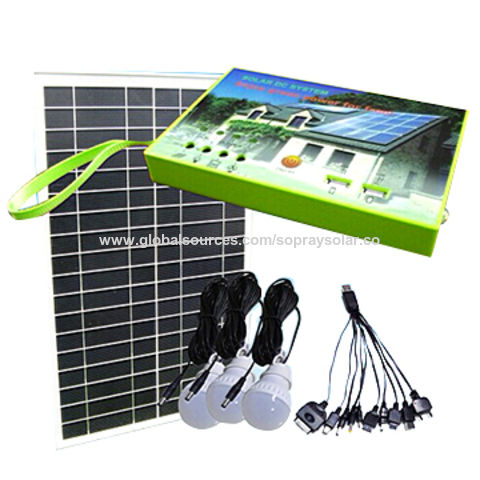 10W mini solar system kits for DC lighting and cellphone charging ...