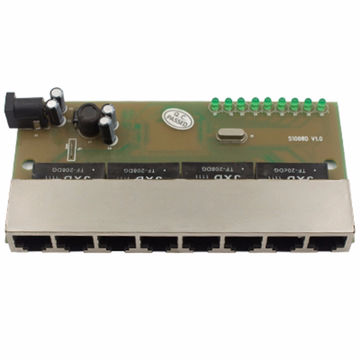 OEM/ODM 8 Port network PCBA board 10/100Mbps Fast Ethernet Switch PCBA ...