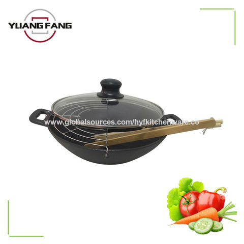 Buy Wholesale China Portable Cast Iron Wok Set & Cast Iron Wok | Global ...