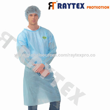 China Long sleeves PE/PP Disposable Isolation Gown Protective clothing ...