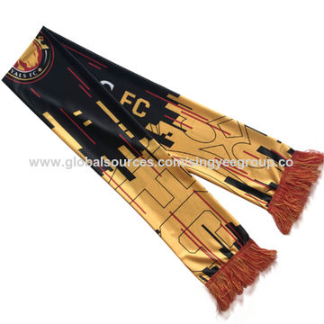 China Customized Fan Scarf Mixed Color Fringe Thermal Transfer Scarf ...