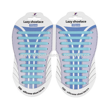 Logo Printed Rubber Shoe Laces Colorful Flat Easy Lace, Silicone ...