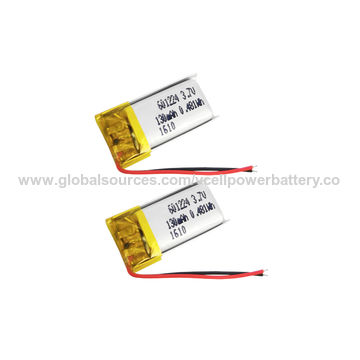 Buy Wholesale China 3.7v 130mah Vp601224 Lipo Battery With Pcb For ...