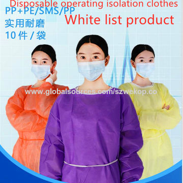 Buy Wholesale China Disposable Operating Clothes Pp Work Clothes White ...