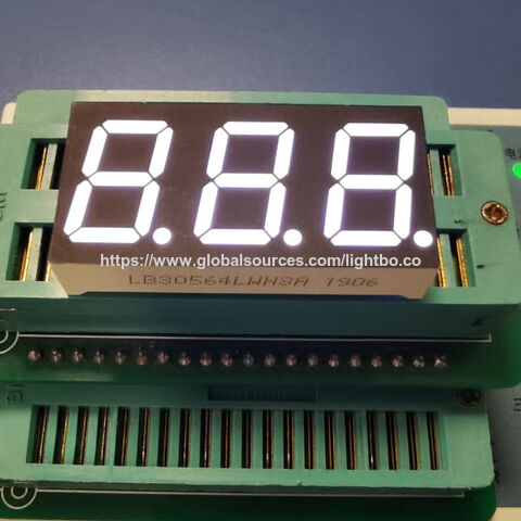 Ultra white 3-digit 7-segment LED display, 0.56-inch, common Cathode ...