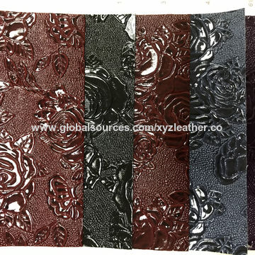 Buy Wholesale China Rose Pattern Shiny Pvc Leather & Pvc Leather at USD ...