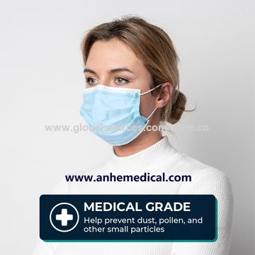 Medical face mask (ear loop) EN 14683, type IIR, 3 layers protection ...