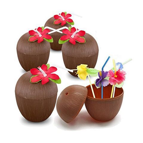 Buy China Wholesale New Dessert Drinking Plastic Coconut Cup With Straw ...